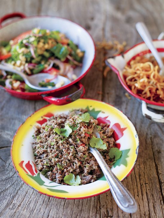 Kachin Pounded Beef with Herbs from Burma: Rivers of flavor by Naomi Duguid