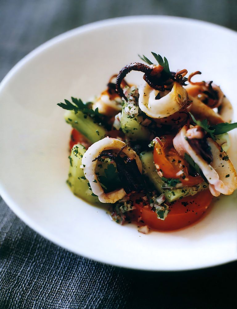 Marinated squid with cucumber and tomatoes from Gourmet Food for a ...