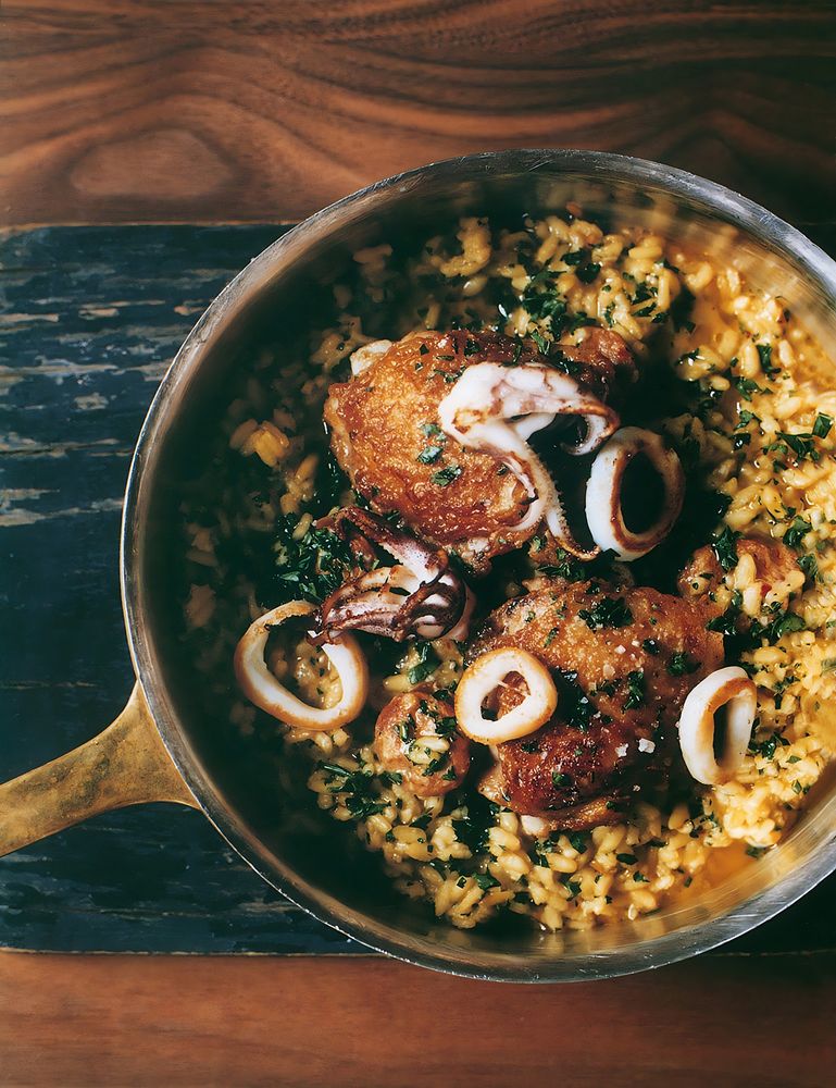 Paella of chicken, squid and chorizo from Gourmet Food for a Fiver by ...