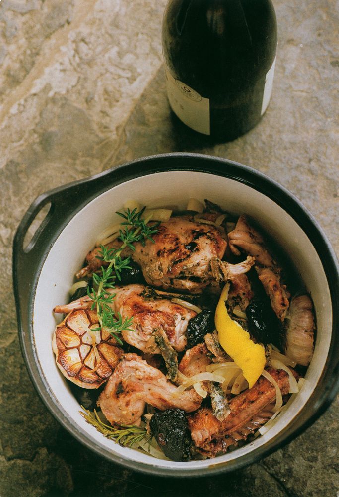 Rabbit with prunes in red wine from The Good Table: Adventures In and ...