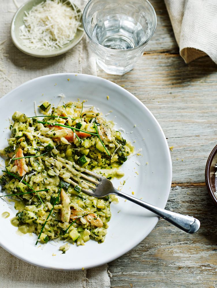 Chicken, basil pesto & courgette risotto from The Good Chicken Cookbook ...