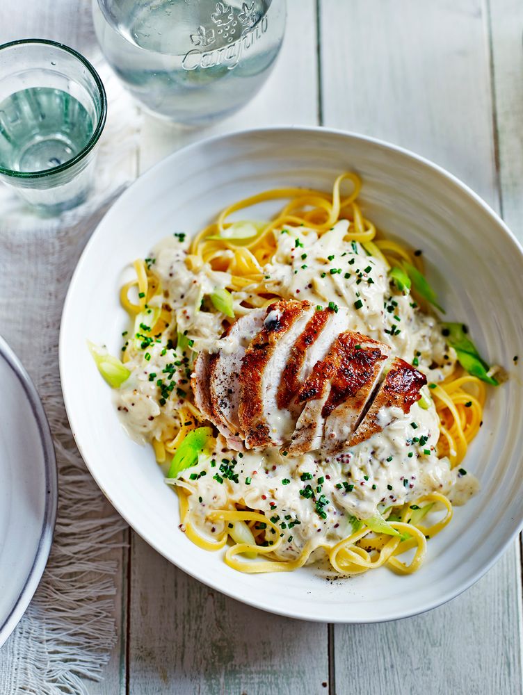 Chicken, leek & cream linguine from The Good Chicken Cookbook by Marcus ...