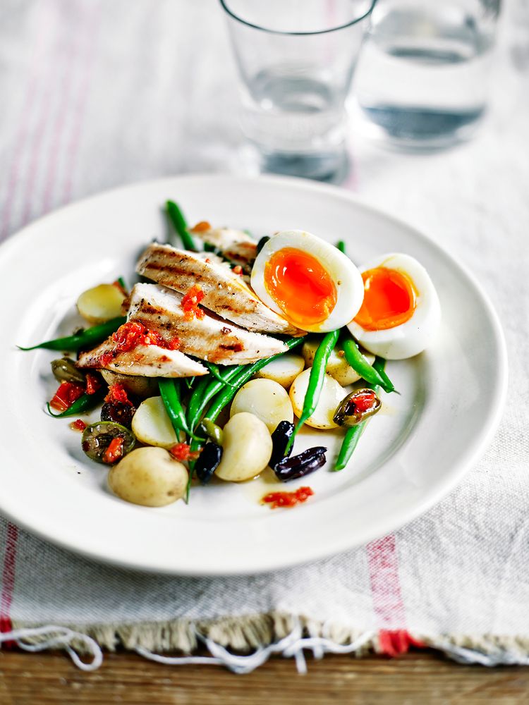 Chicken Niçoise with caper & roasted tomato dressing from The Good ...