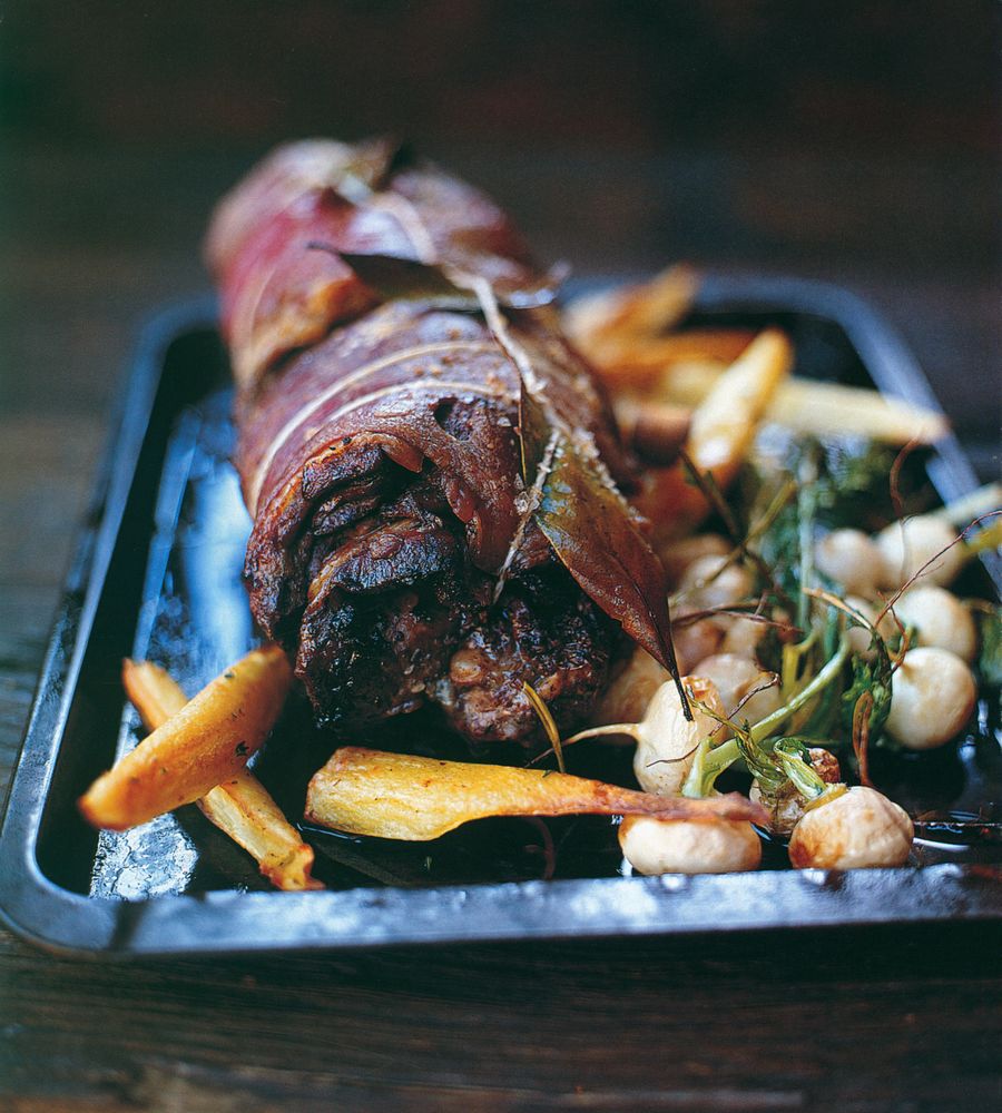 Flank of Moose Stuffed and Rolled from The Game Cookbook by Clarissa ...