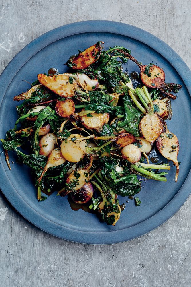 Pan-Roasted Baby Turnips with Their Greens & Chimichurri from Gjelina ...