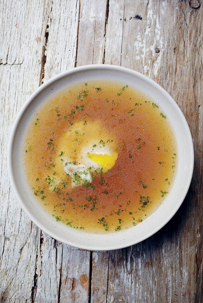 Beef Bone Broth with Greens & Poached Egg from Gjelina: Cooking from ...