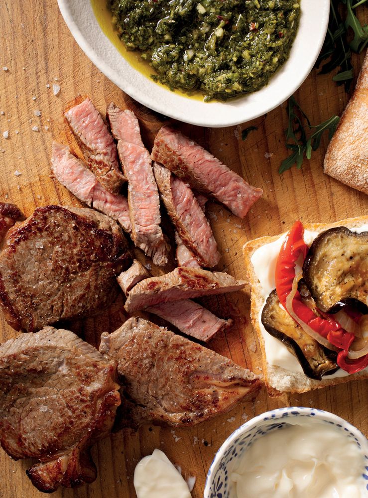 Steak Sandwich with Chimichurri Sauce and Roasted Veg from Gloagburn ...