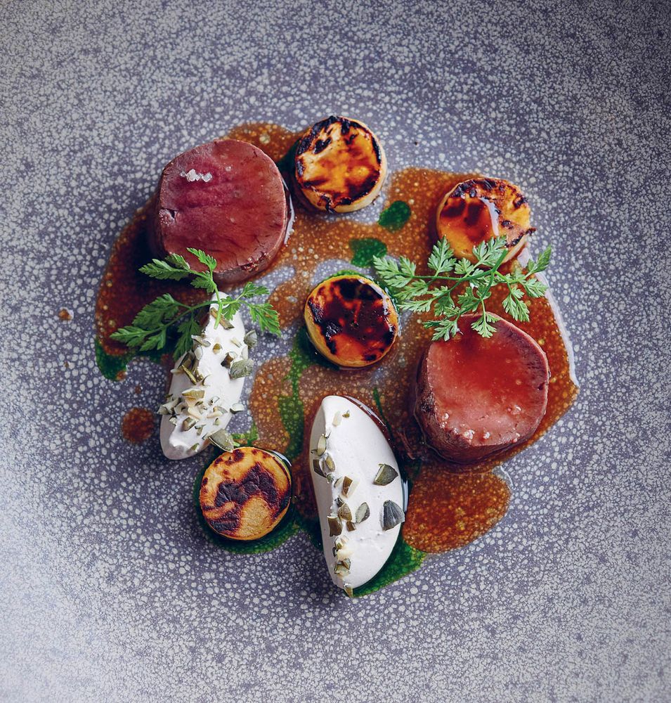 Loin of aged Yorkshire red deer with celeriac, plum & sloe sauce from ...