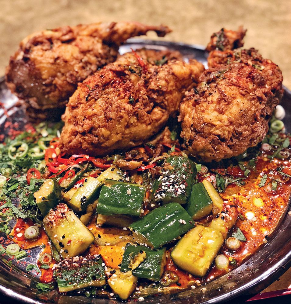 Salt & pepper smoked quail with smacked cucumber from Glorious Game by ...