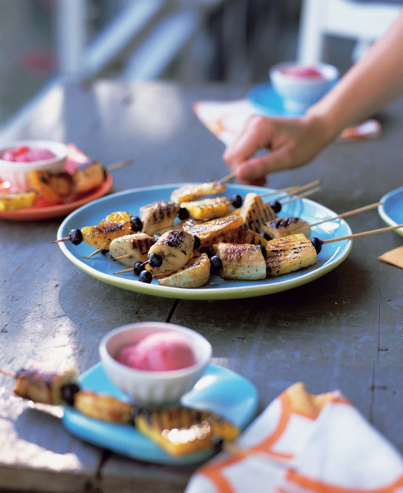 Grilled Fruit Skewers with Ginger–Poppy Seed Lacquer from Mastering the ...