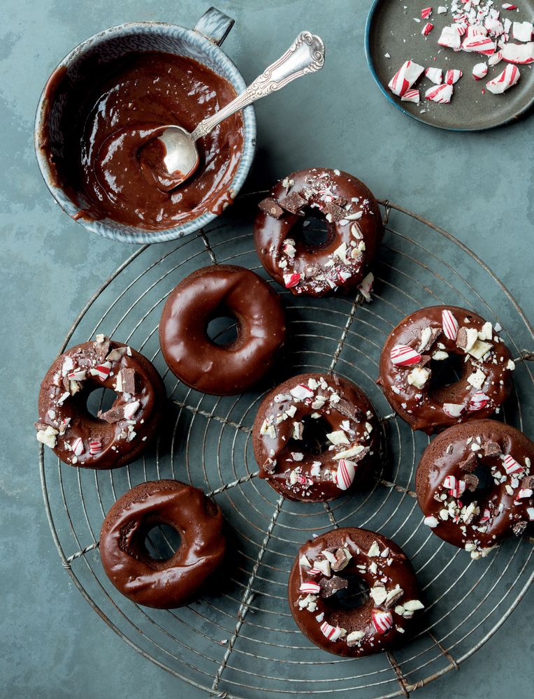 Peppermint Bark Chocolate Doughnuts from The Doughnut Cookbook ...