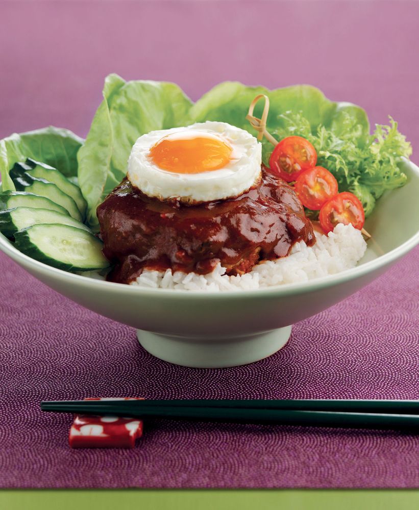 Loco Moco Don from Donburi: Delightful Japanese Meals in a Bowl by Aki Watanabe