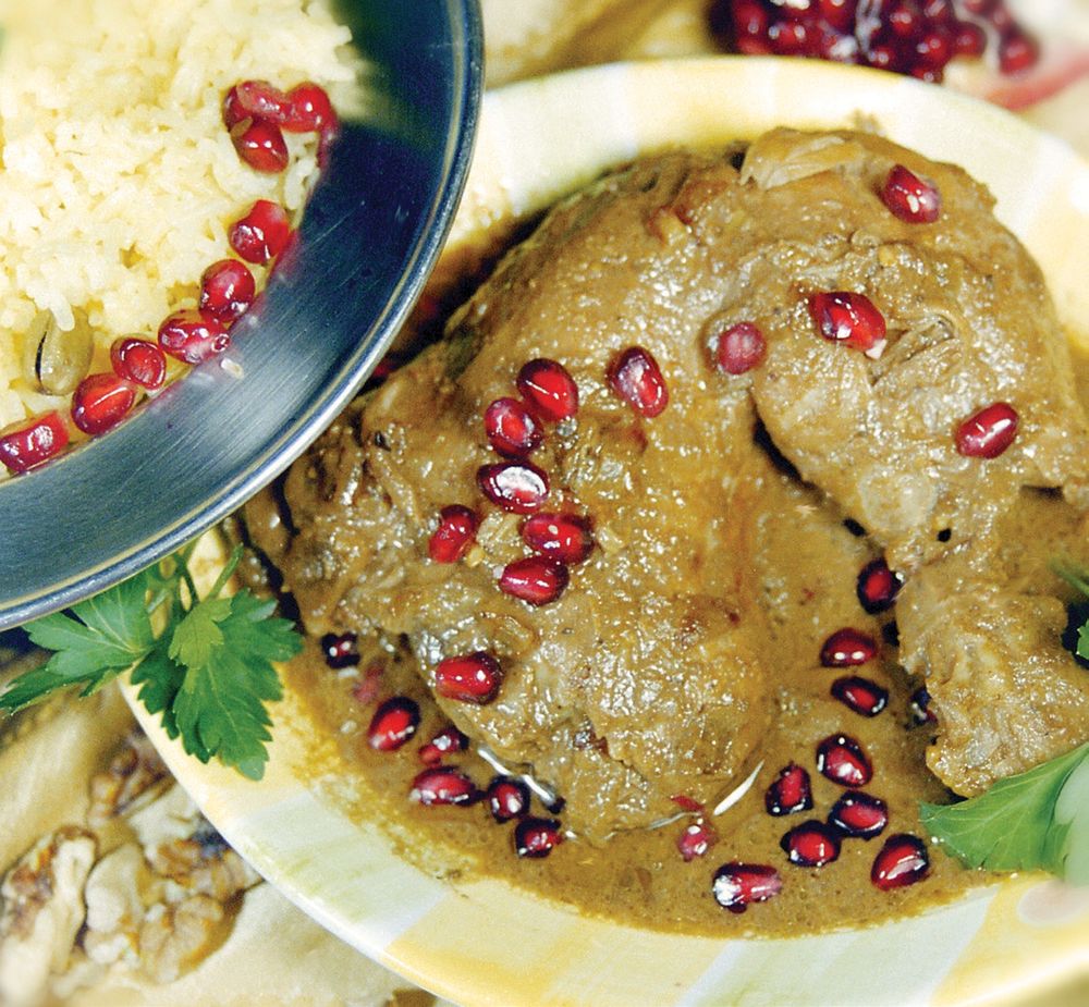 Chicken Simmered in Pomegranate Sauce from Delights from the Garden of ...