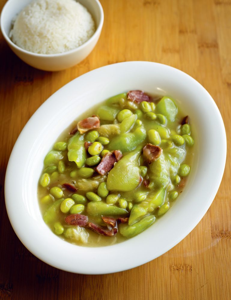 Silk Gourd with Green Soy Beans from Every Grain of Rice by Fuchsia Dunlop