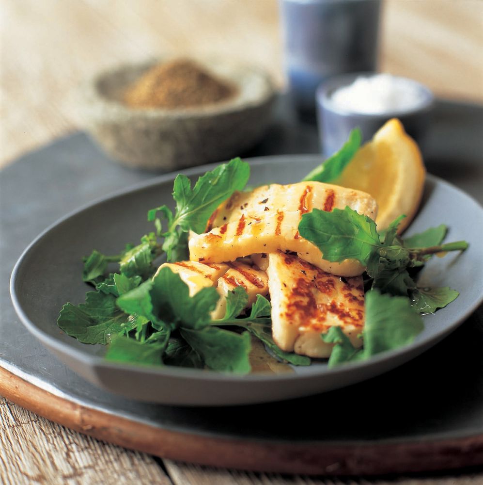 Fried cheese with rocket from The Food & Cooking of Greece by Rena Salaman