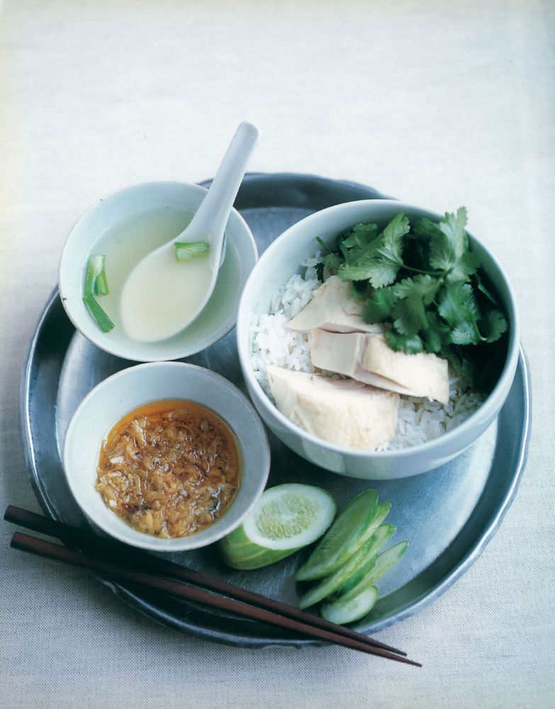 Bangkok chicken rice plate from Food and Travels: Asia by Alastair Hendy