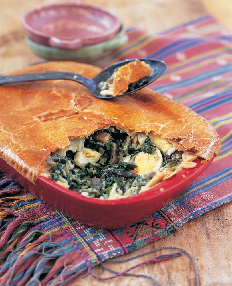 Swiss chard pie from The Food and Cooking of Peru by Flor Arcaya de Deliot