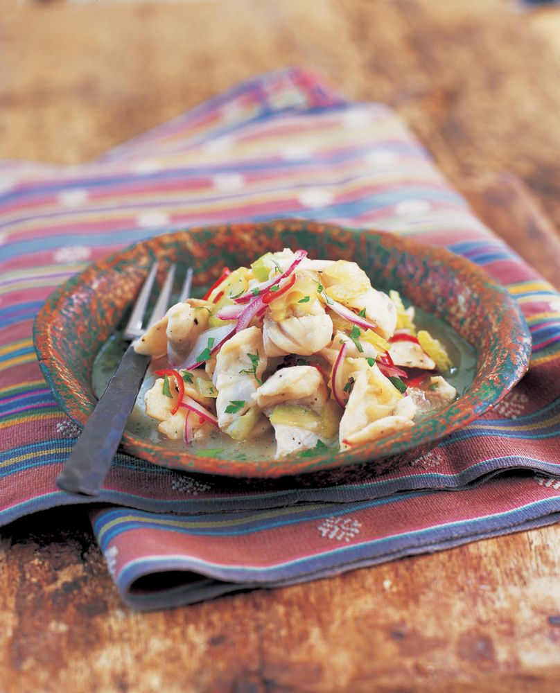 Marinated fish from The Food and Cooking of Peru by Flor Arcaya de Deliot