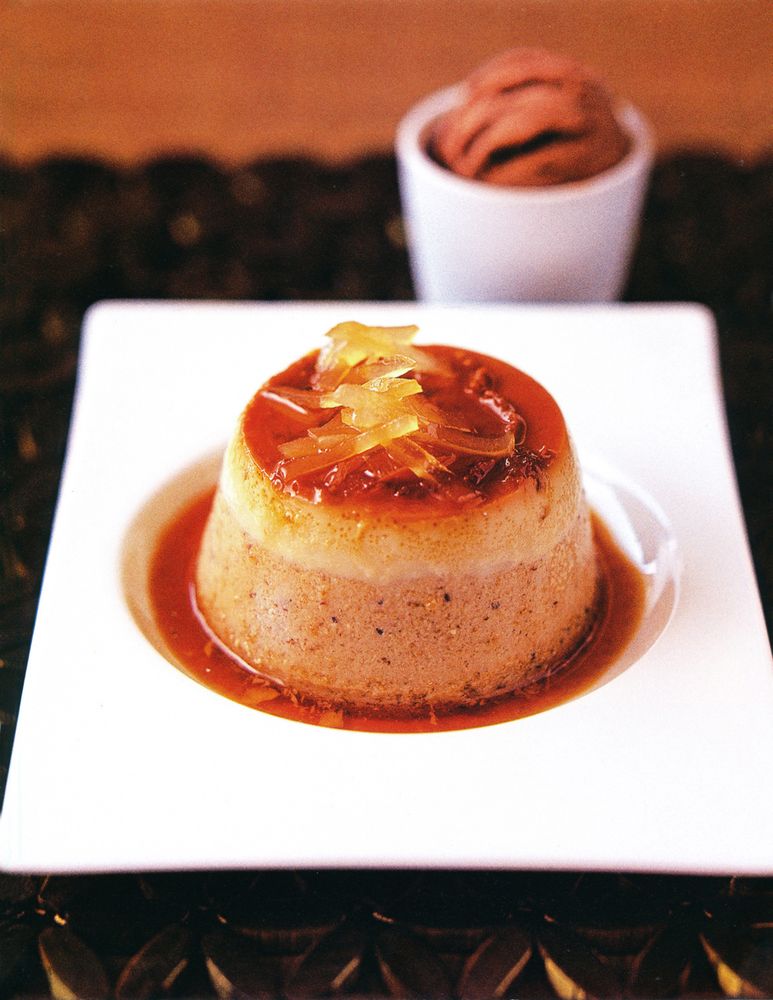 Chestnut Pudding with Spiced Chocolate Ice Cream and Ginger Syrup from ...