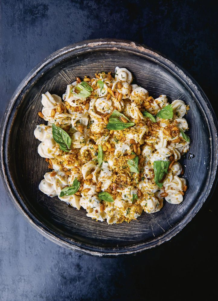 Pasta with yoghurt and parsley breadcrumbs from Falastin by Sami Tamimi