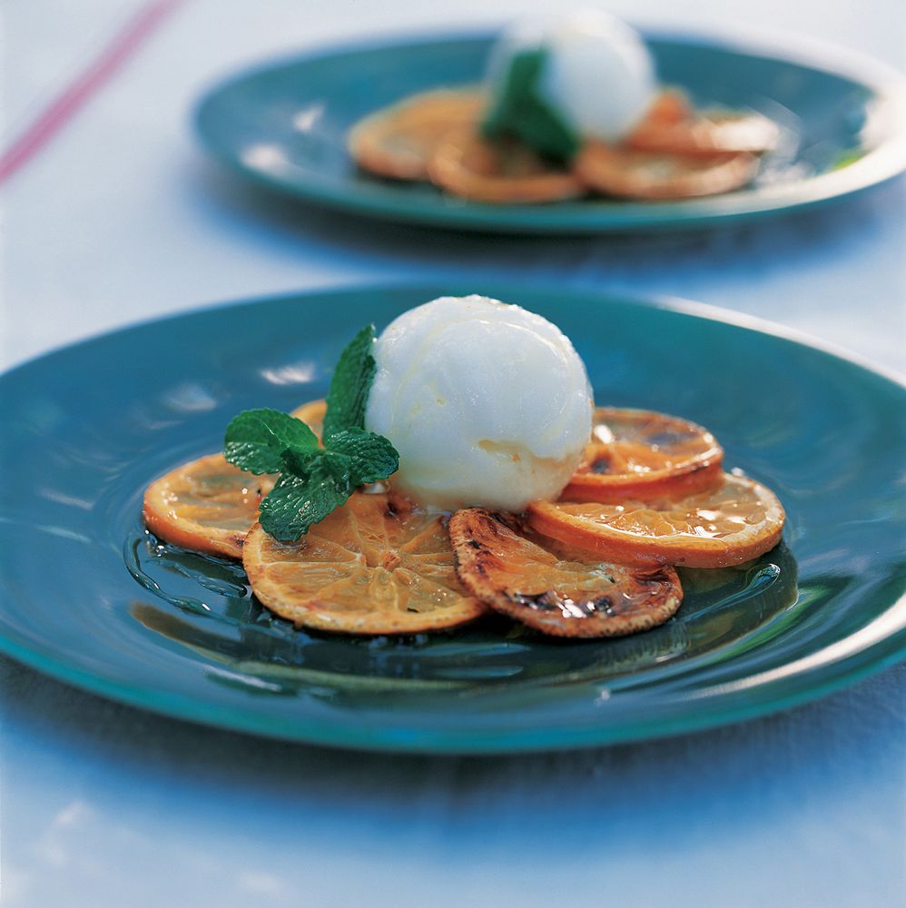 Baked Minneolas with Farm Yoghurt Sorbet from Feast by Franck Dangereux