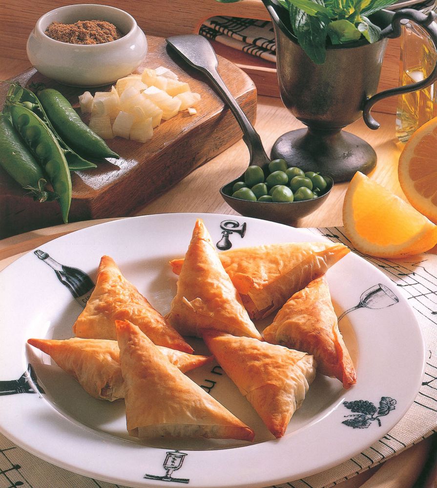 Minted pea and coriander triangles from Finger Food: Le Cordon Bleu ...