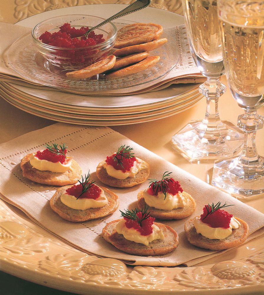 Mini blinis with caviar from Finger Food: Le Cordon Bleu Home ...