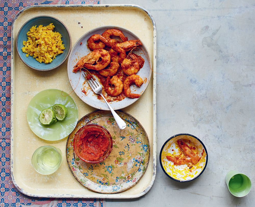 Prawns with red chilli sambal from Fire Islands: Recipes from Indonesia ...