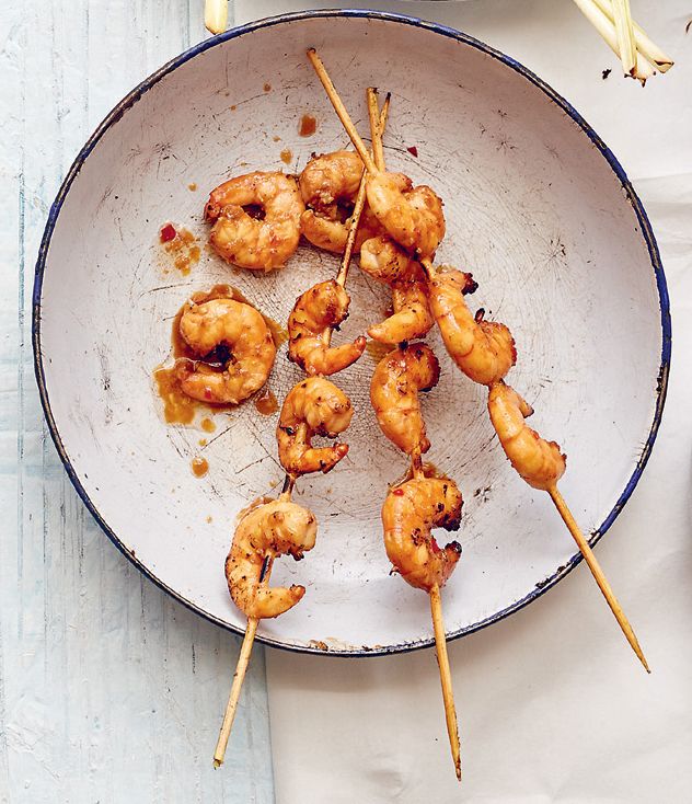 Glazed prawn sate from Fire Islands: Recipes from Indonesia by Eleanor Ford