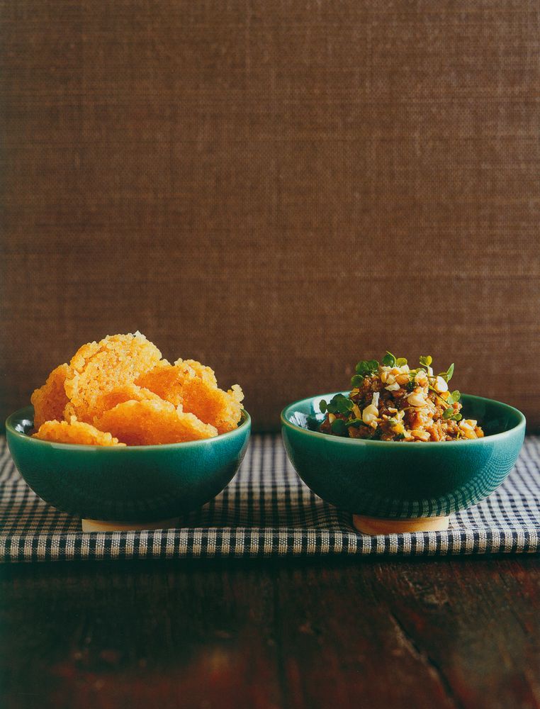 Crispy Rice Cakes with Chilli Pork Sauce from Fire: A World of Flavour ...