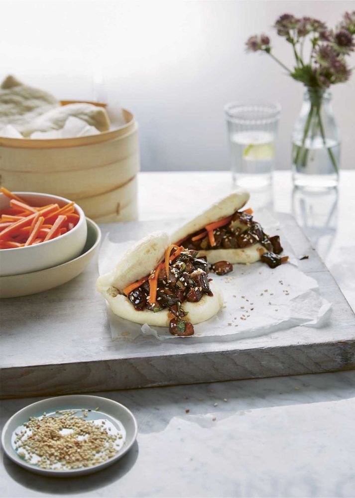 Simple bao buns from The Flexible Family Cookbook by Jo Pratt