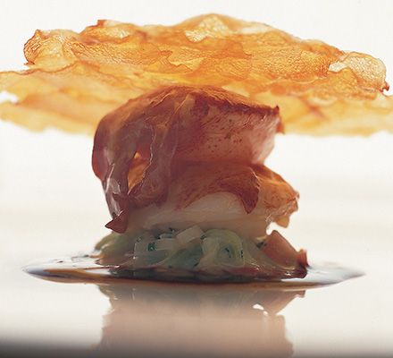 Butter—Poached Maine Lobster with Leeks, Pommes Maxim, and a Red Beet ...