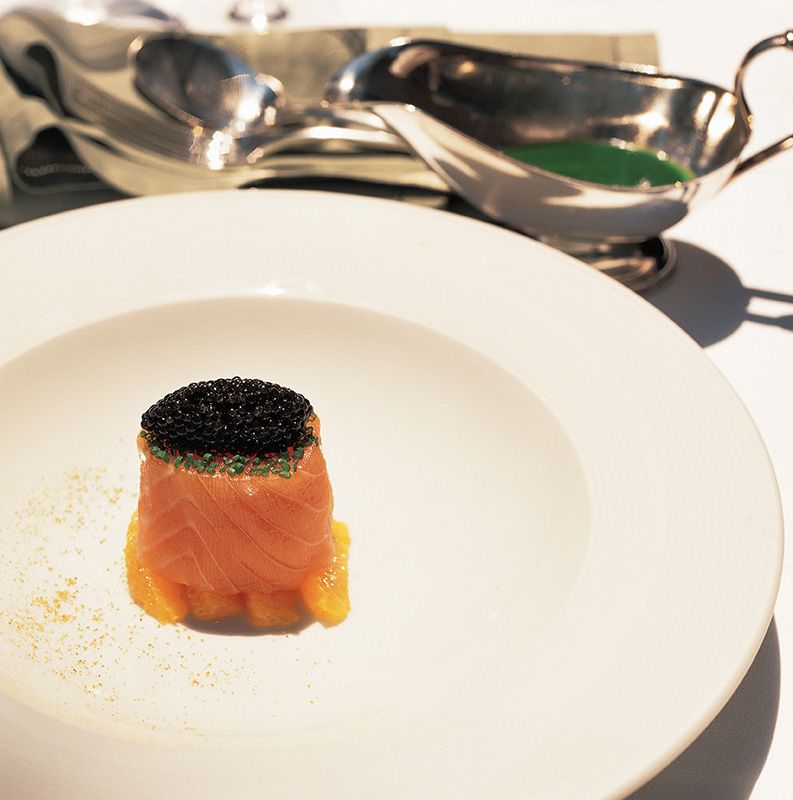 Citrus—Marinated Salmon with a Confit of Navel Oranges, Beluga Caviar ...