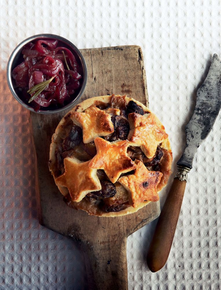 Vol-au-Vent Filled with Creamy Celeriac & wild mushrooms with a red ...
