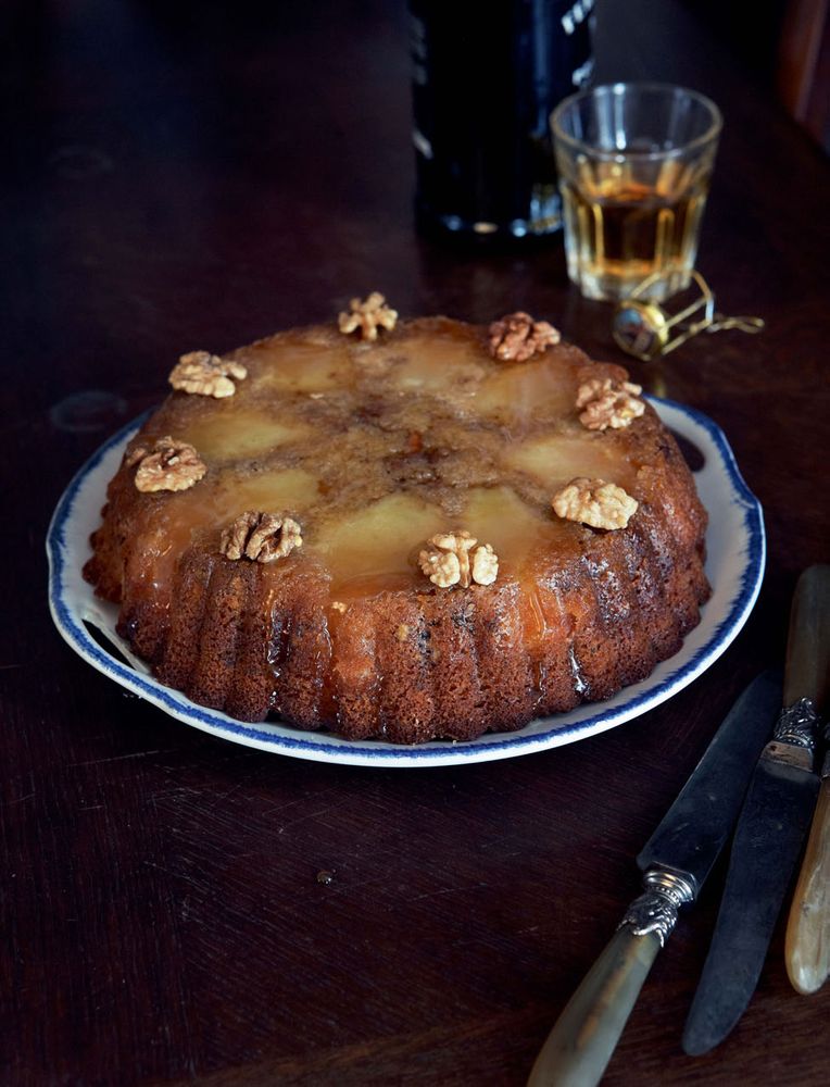 Upside-Down Pear & Nut Tart with Calvados Syrup from Home Made Winter ...