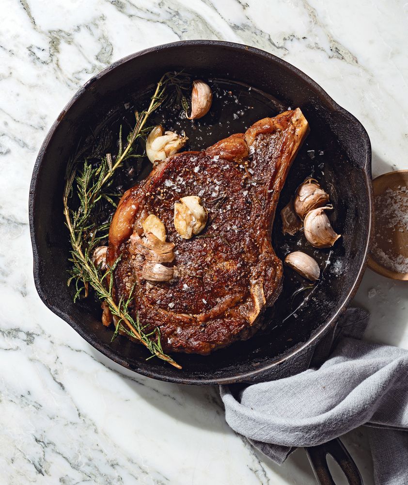 Belle’s Pan-Seared Ribeye Steaks with Rosemary and Garlic, Family-Style ...