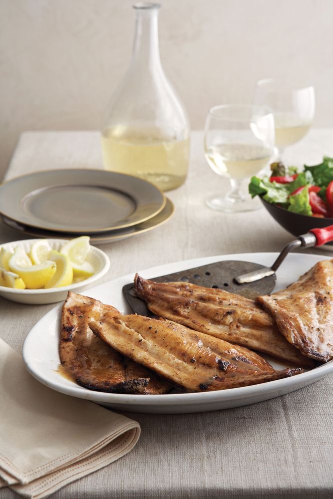 Pan-Roasted Pompano from Hazan Family Favorites by Giuliano Hazan