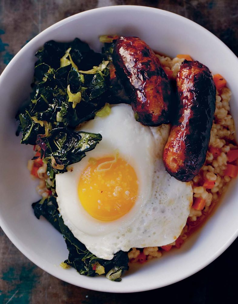 Barley Porridge with Spring Onions, Kale, and Sausage from Huckleberry ...