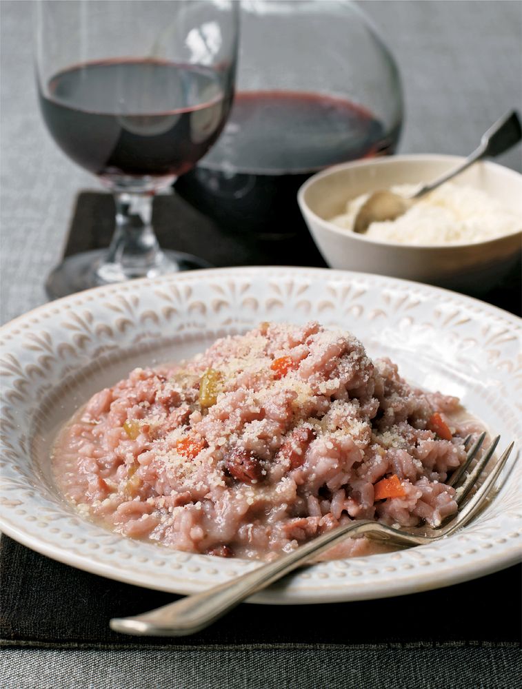 Risotto al Barolo from The Italian Regional Cookbook by Valentina Harris