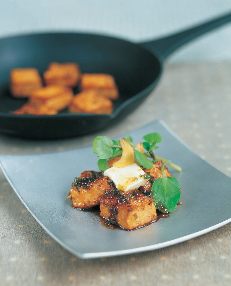 Pan-Fried Tofu with Caramelized Sauce from The Japanese Cookbook by Emi Kazuko and Yasuko Fukuoka