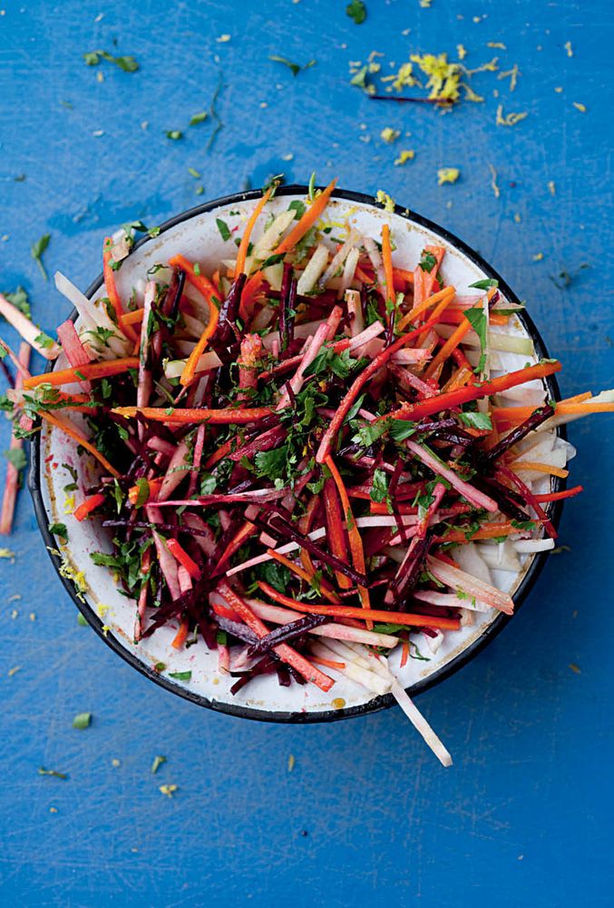 Root vegetable slaw with labneh from Jerusalem by Yotam Ottolenghi and ...