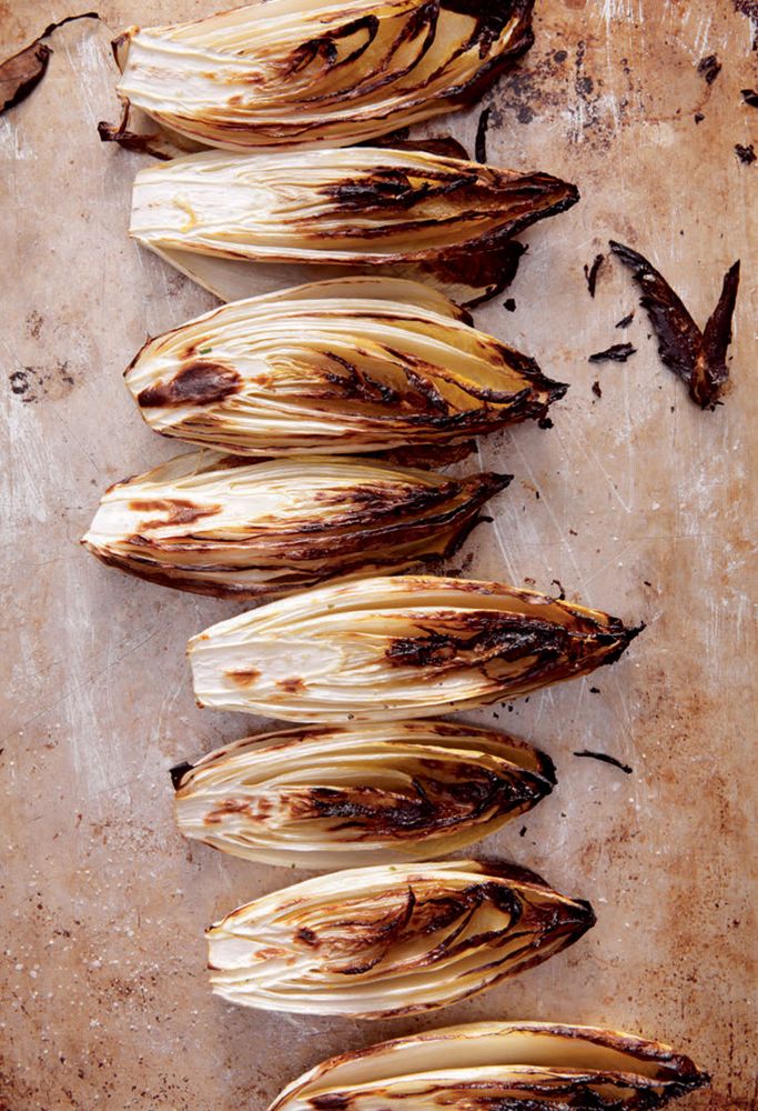 Well-Charred Endives with Anchovy Butter from One Good Dish by David Tanis