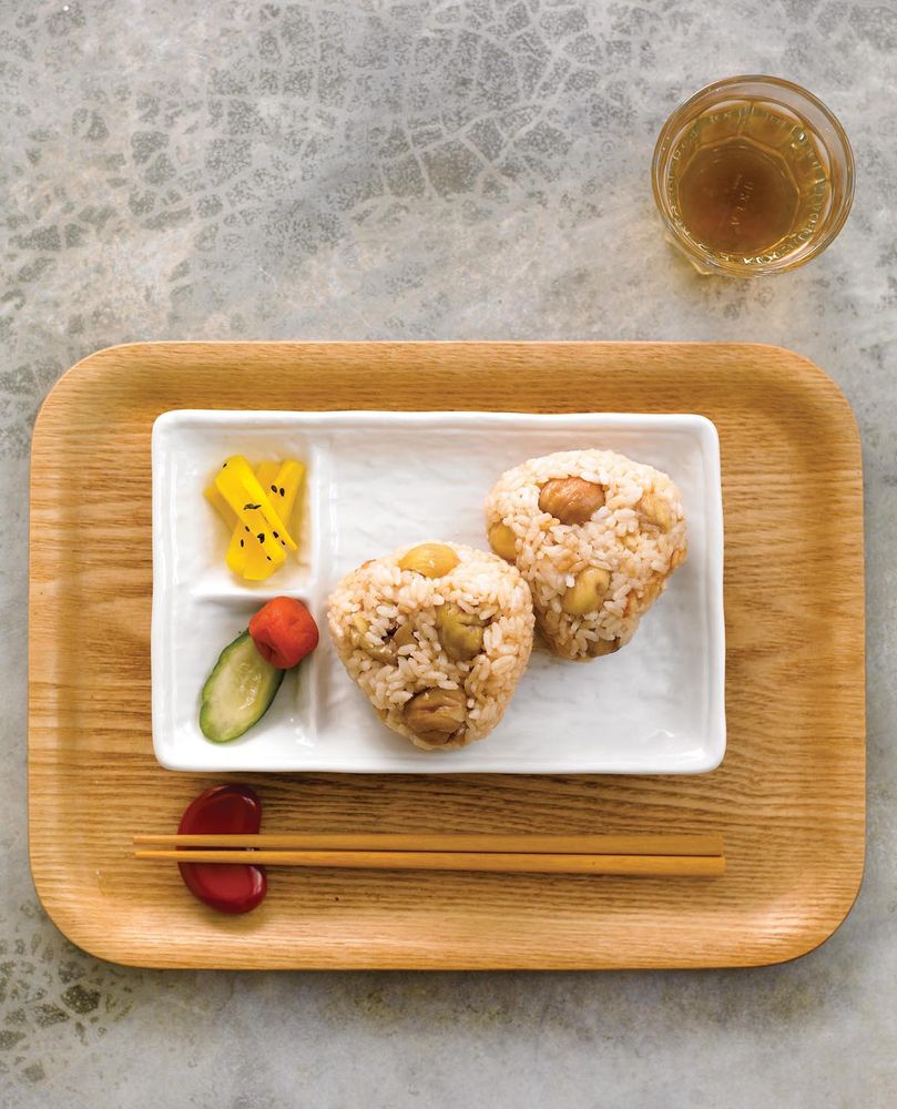 Chestnut Takikomi Gohan Onigiri from Onigiri: Fun and creative recipes ...