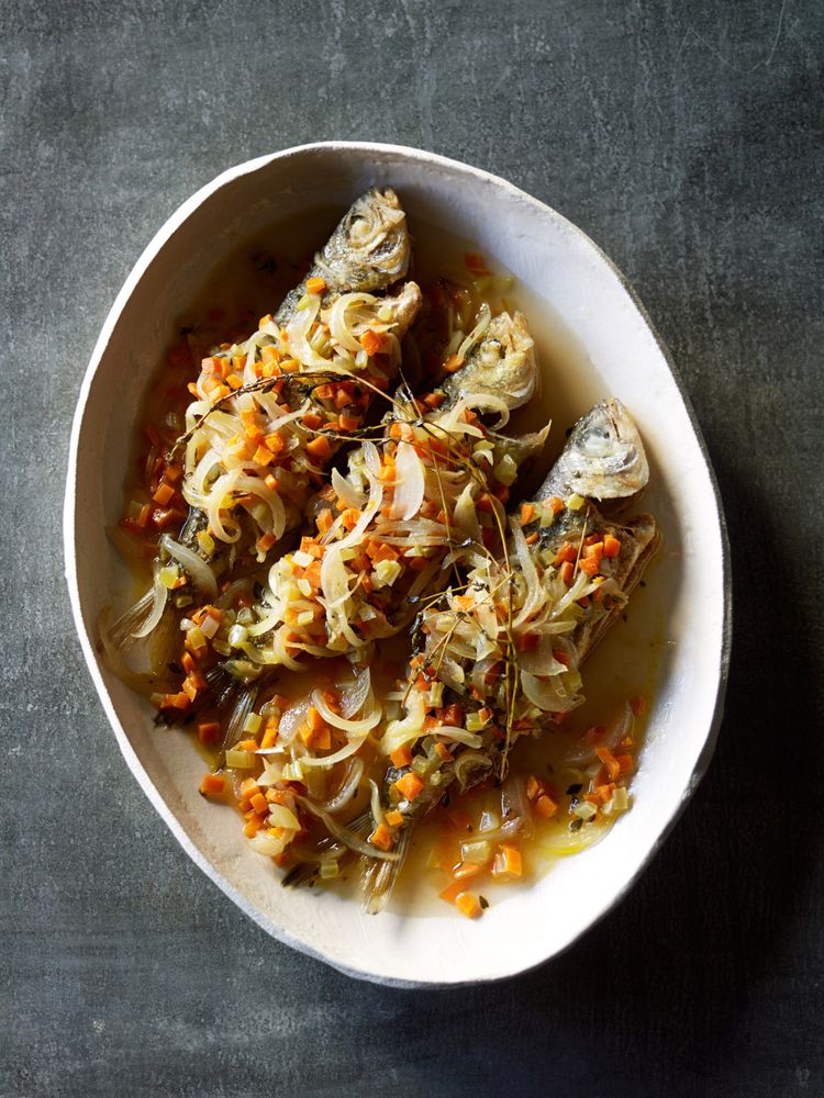 Agoni in Carpione from A Lombardian Cookbook by Alessandro Pavoni and Roberta Muir