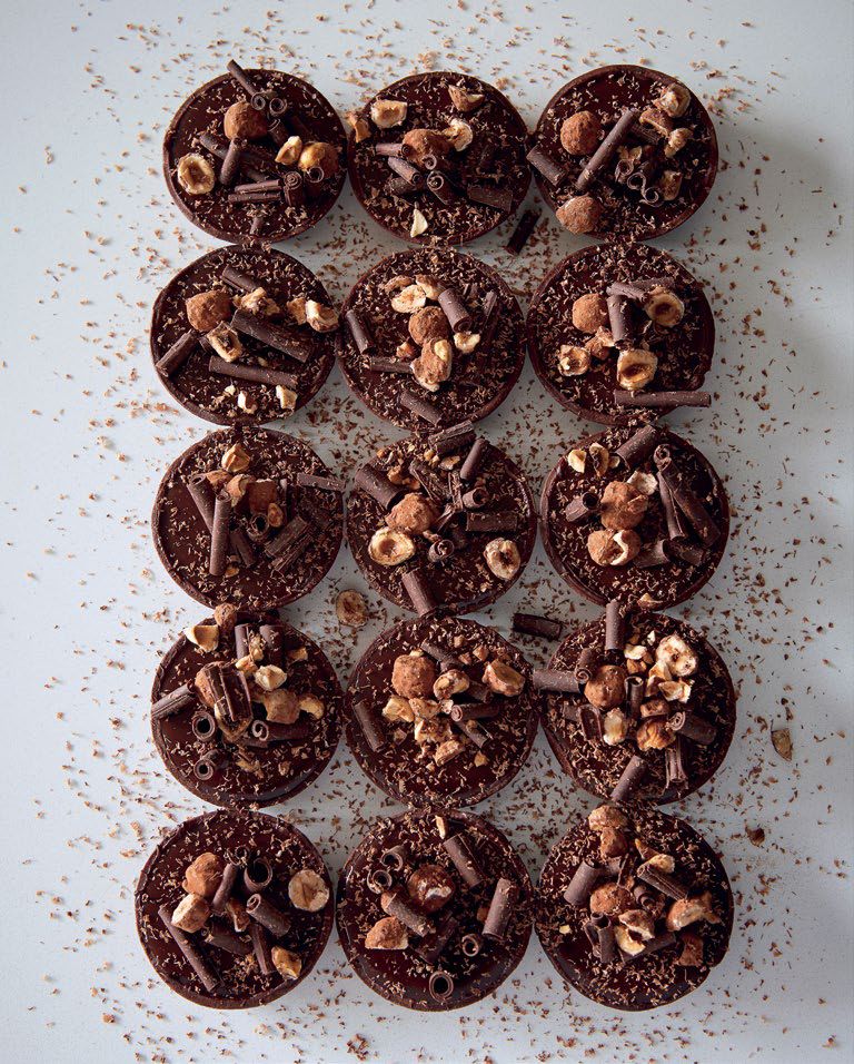 Chocolate and Salted Caramel Tarts with Caramelised Hazelnuts from ...