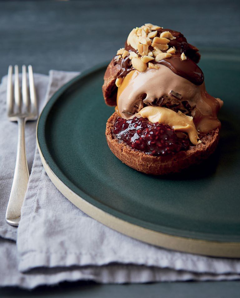 Peanut Butter and Jam Chocolate Ice Cream Profiteroles from Lamingtons ...
