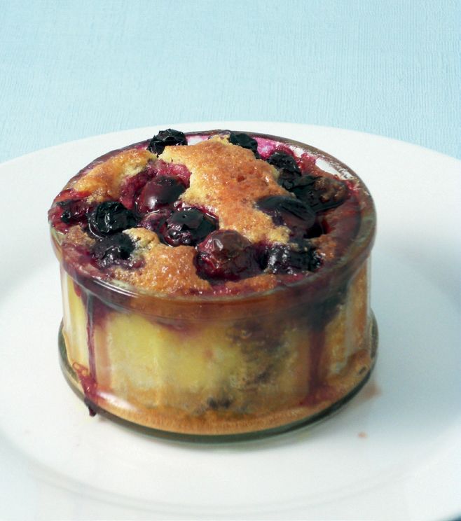 Warm blueberry puddings with crème de cassis from Lucy's Food: Minimum ...