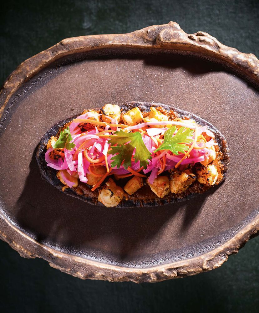 Huaraches with Shrimp and Salsa a la Diabla from Convivir: Modern ...