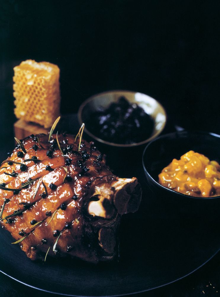 Honey-Roasted Ham Hock with Red Cabbage and Piccalilli from Maze: The ...