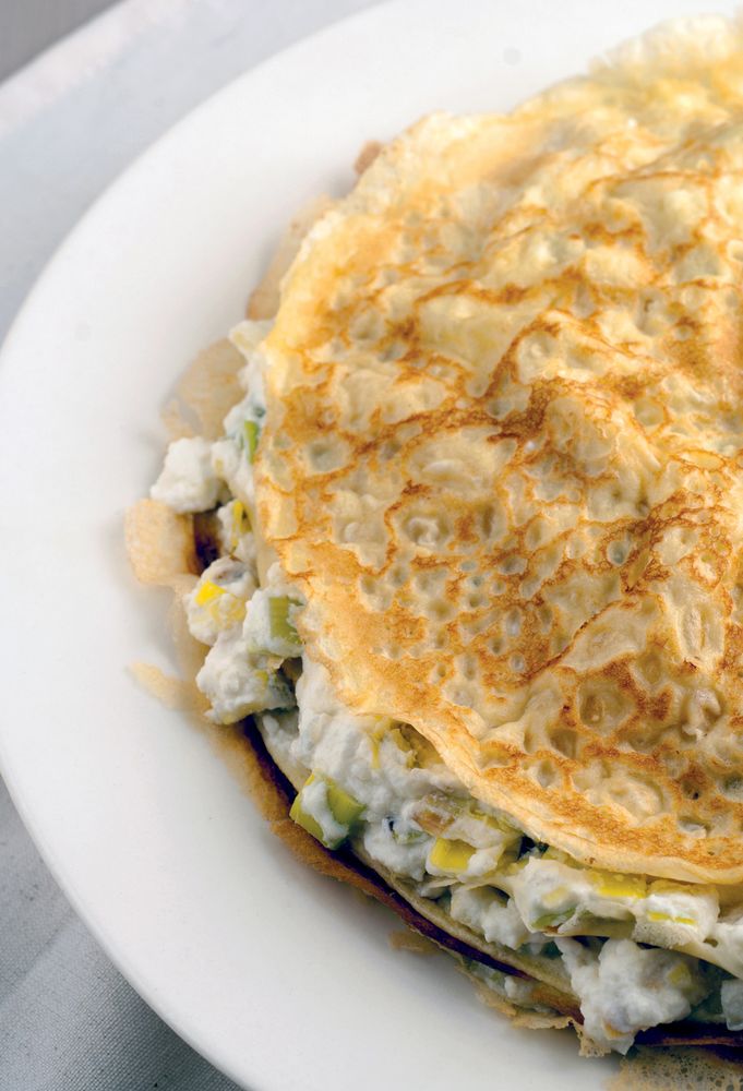 Leek Crêpes from Macedonia: The Cookbook by Katerina Nitsou